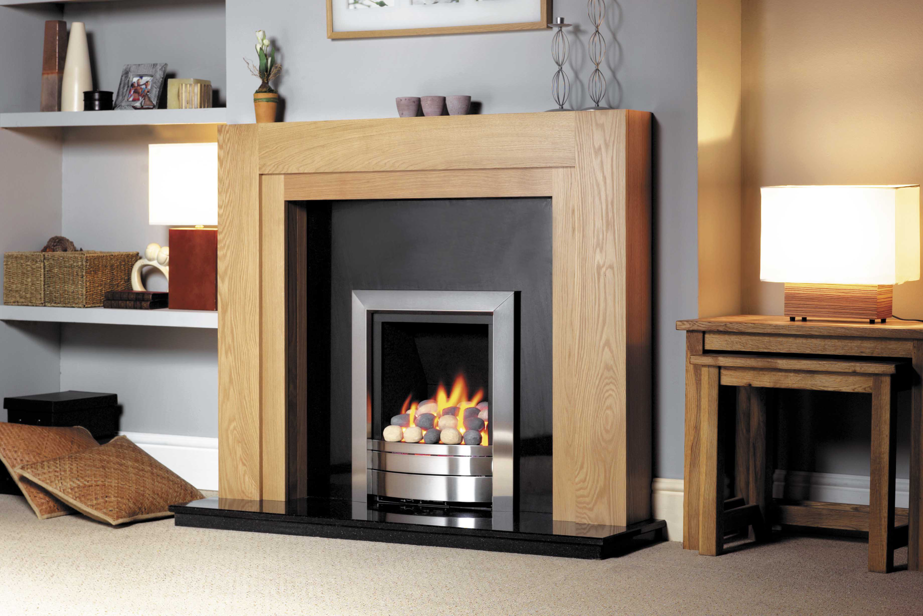 GB Mantels Henley Solid Oak Surround - Stanningley Firesides